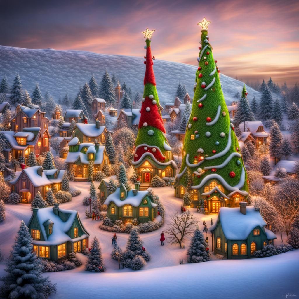 (Whoville at Christmas: 1.6) intricate details, HDR, beautifully shot ...
