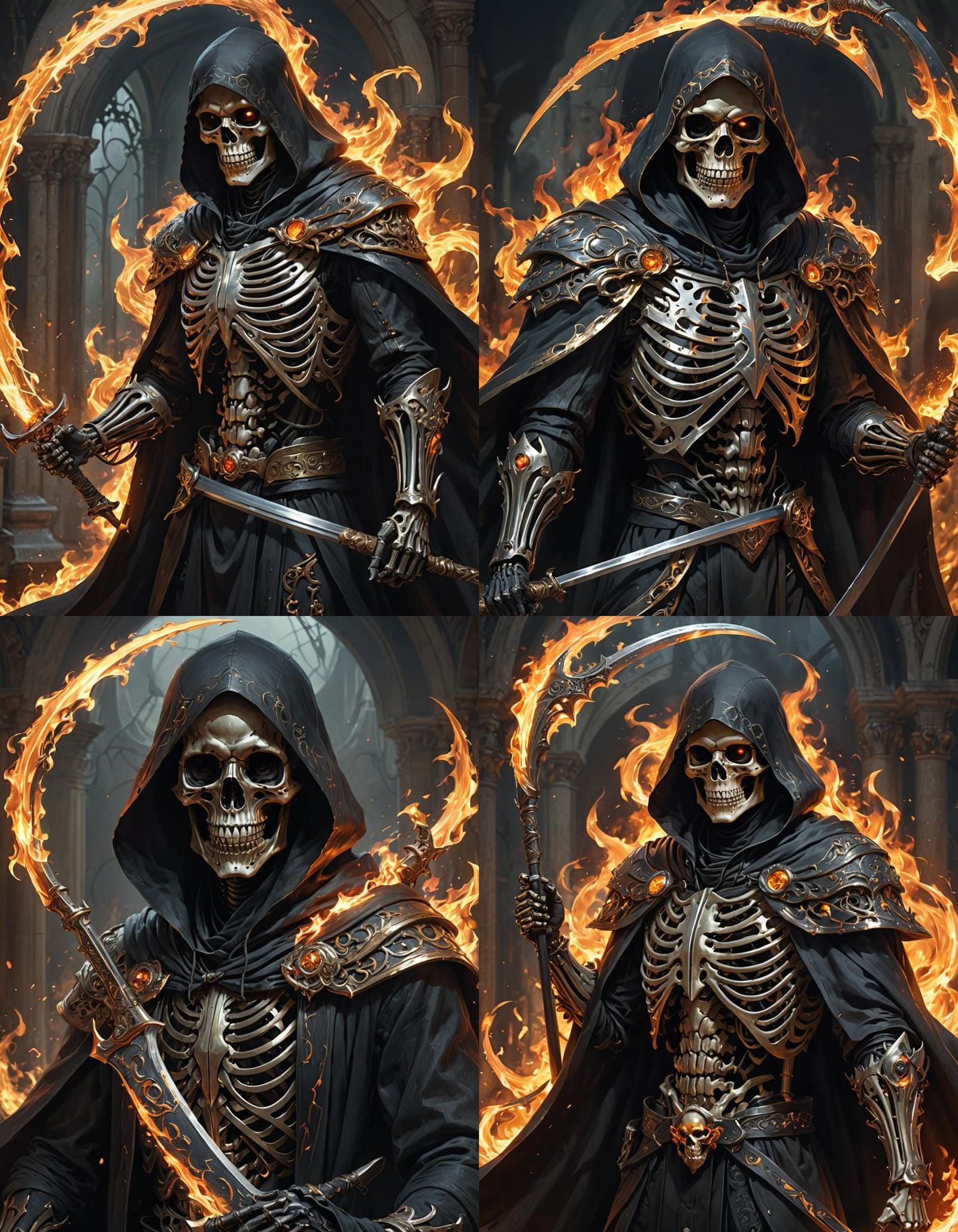 Flame Reaper made of metal - AI Generated Artwork - NightCafe Creator
