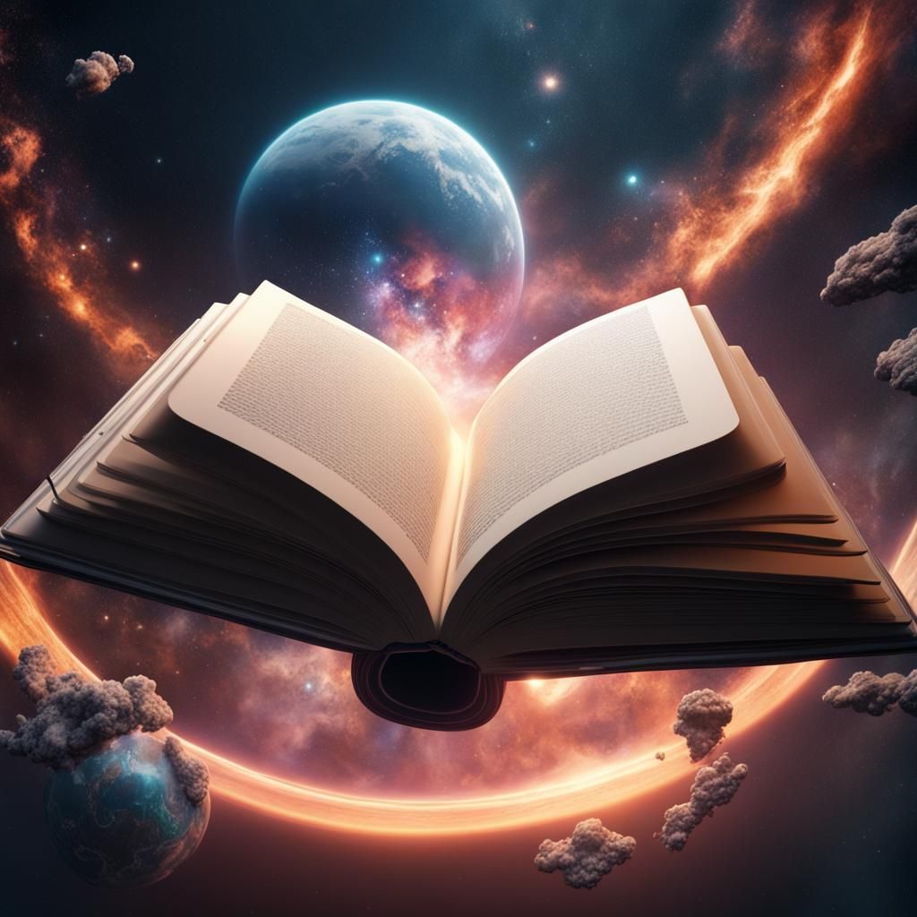 Book Floating in Space - AI Generated Artwork - NightCafe Creator