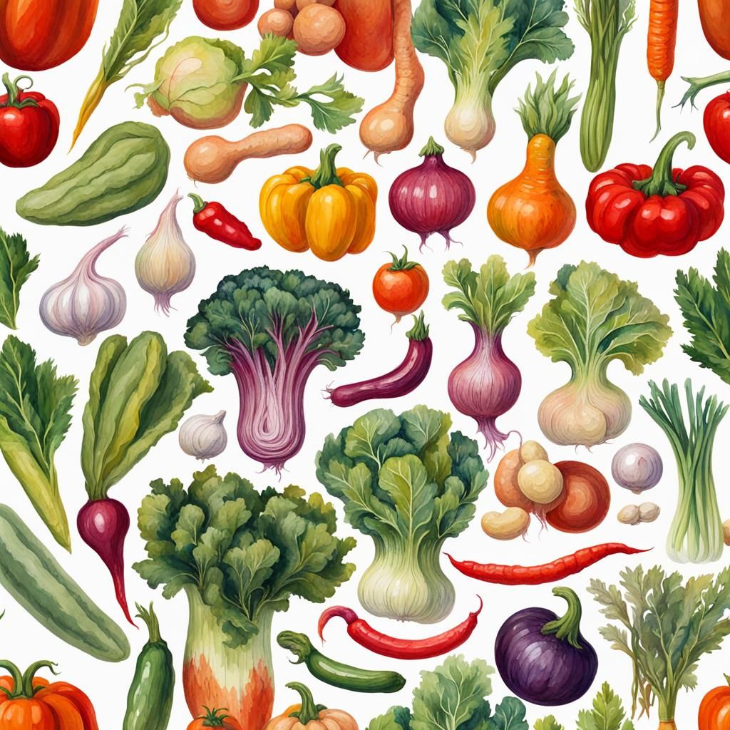 30 different vegetables drawing in with transparent background - AI ...