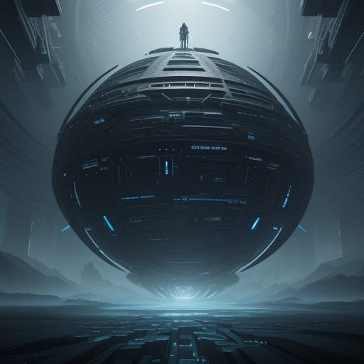 Ethereal Monstrosity Towers Over the Ruins in Cybe... - AI Art