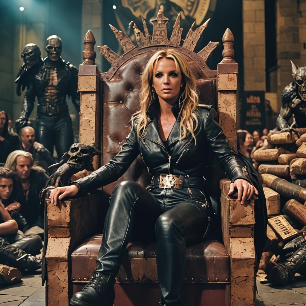 Britney Spears is the Ultimate Strict Queen of Leather sitting on a ...