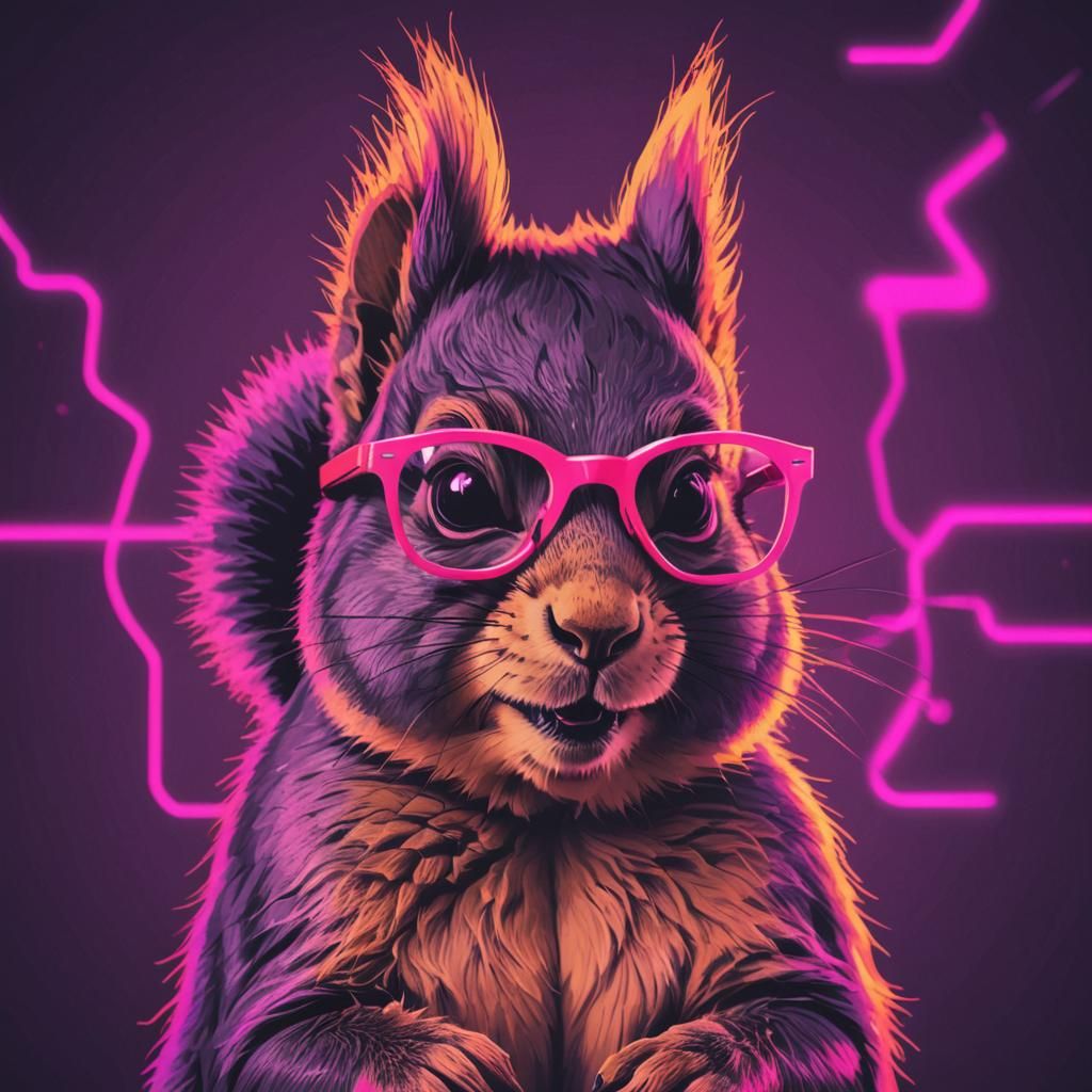 Squirrel Wearing Glasses - AI Generated Artwork - NightCafe Creator