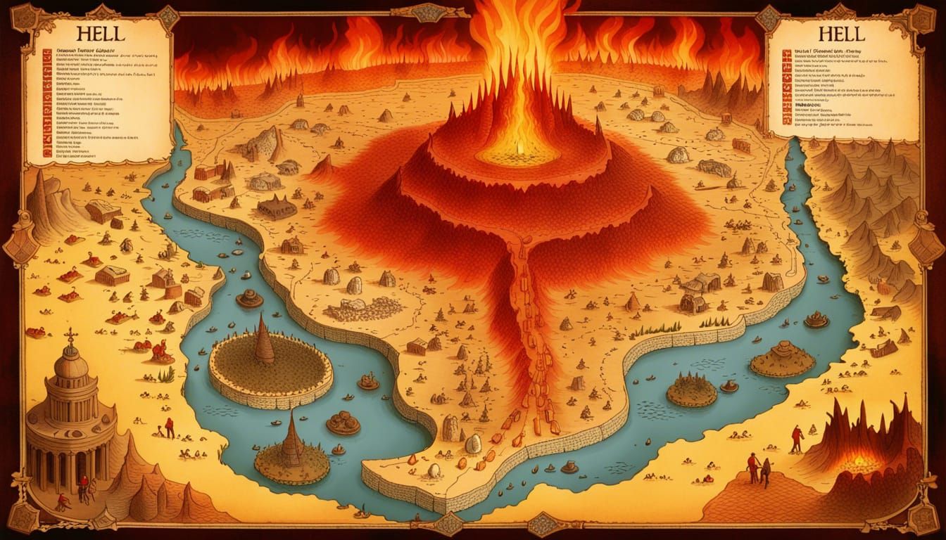tourist map of hell - AI Generated Artwork - NightCafe Creator