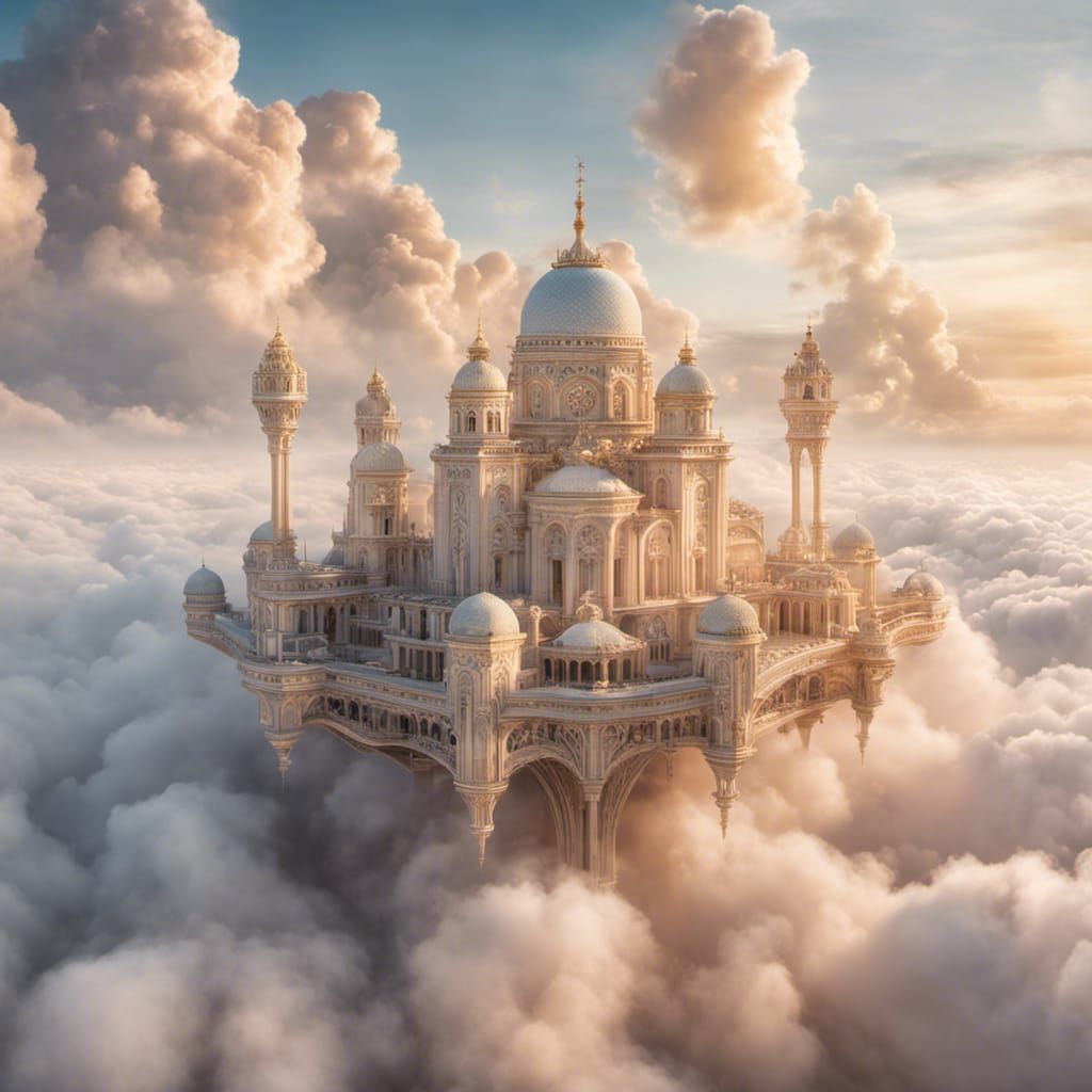 Floating City in the Clouds : r/nightcafe
