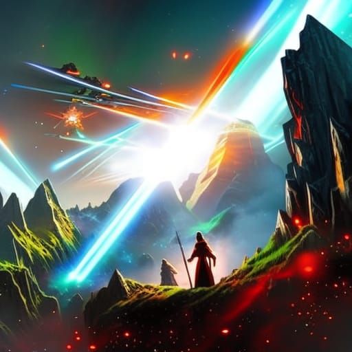Galactic Adventure with demonic people pyramids lasers - AI Generated ...