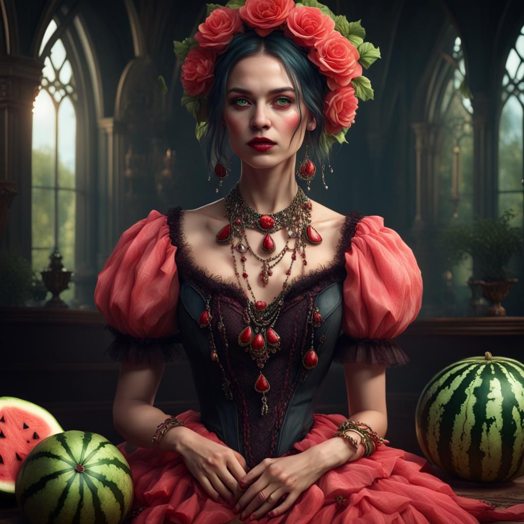 Watermelon - Gothic Fruits Series - 5 - AI Generated Artwork ...
