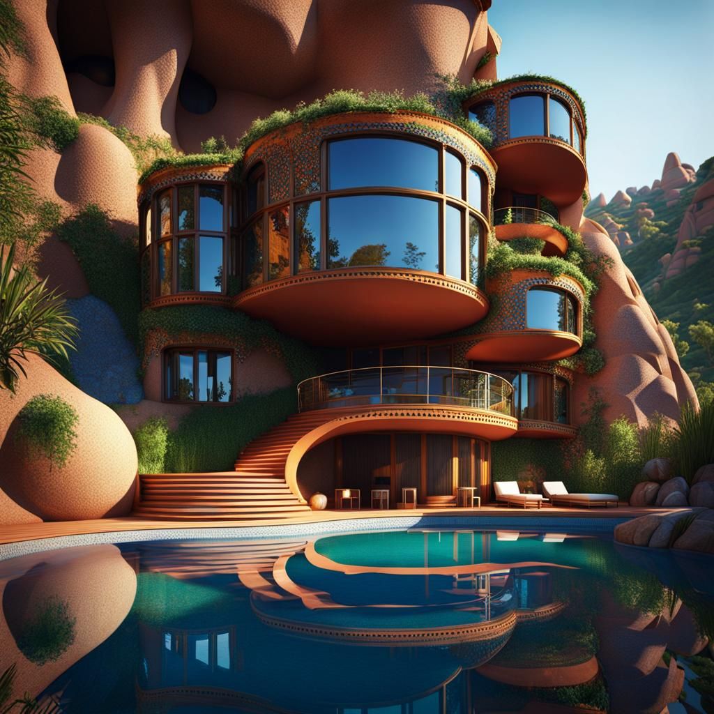 Gaudí / Hundertwasser house - AI Generated Artwork - NightCafe Creator