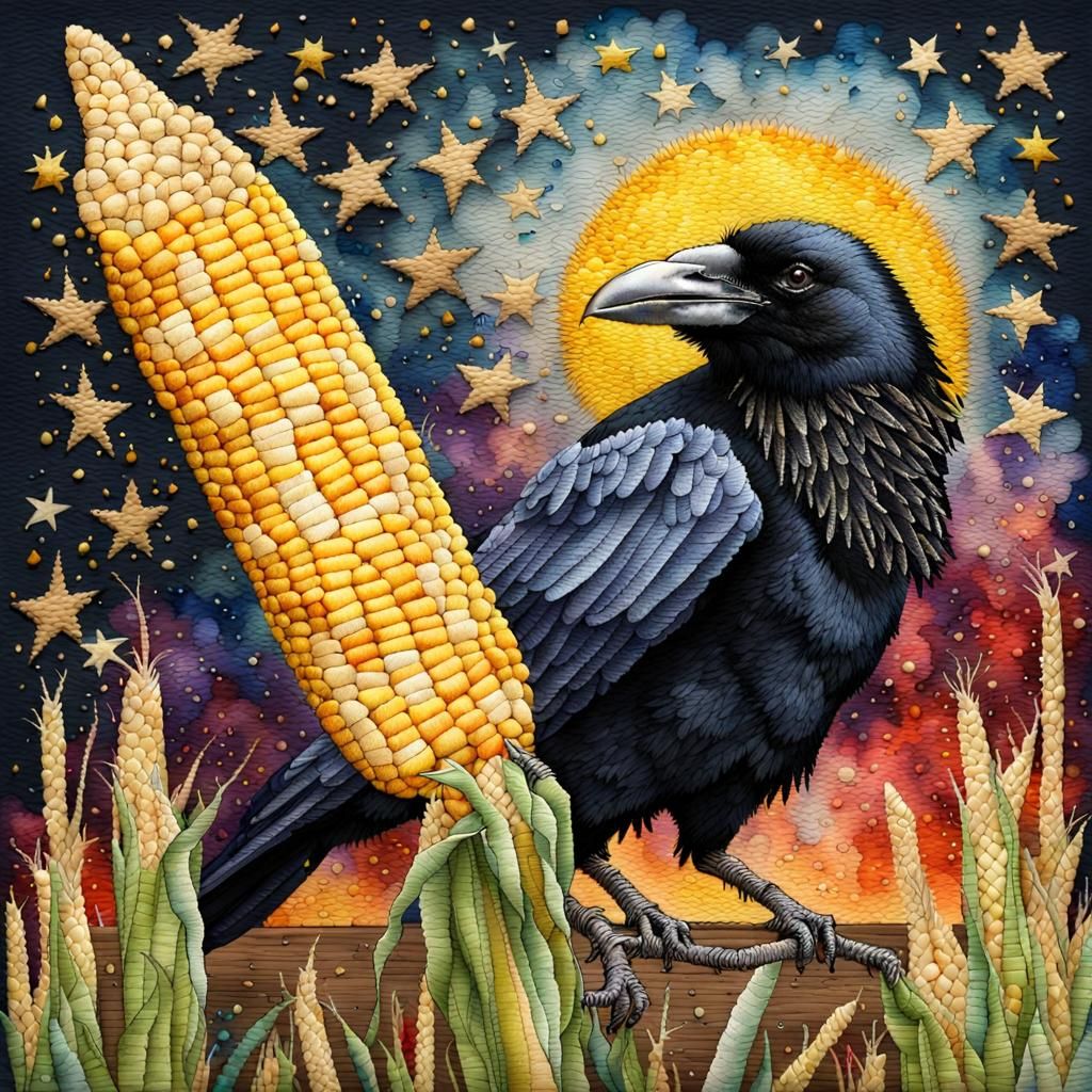 Crows in the corn - AI Generated Artwork - NightCafe Creator