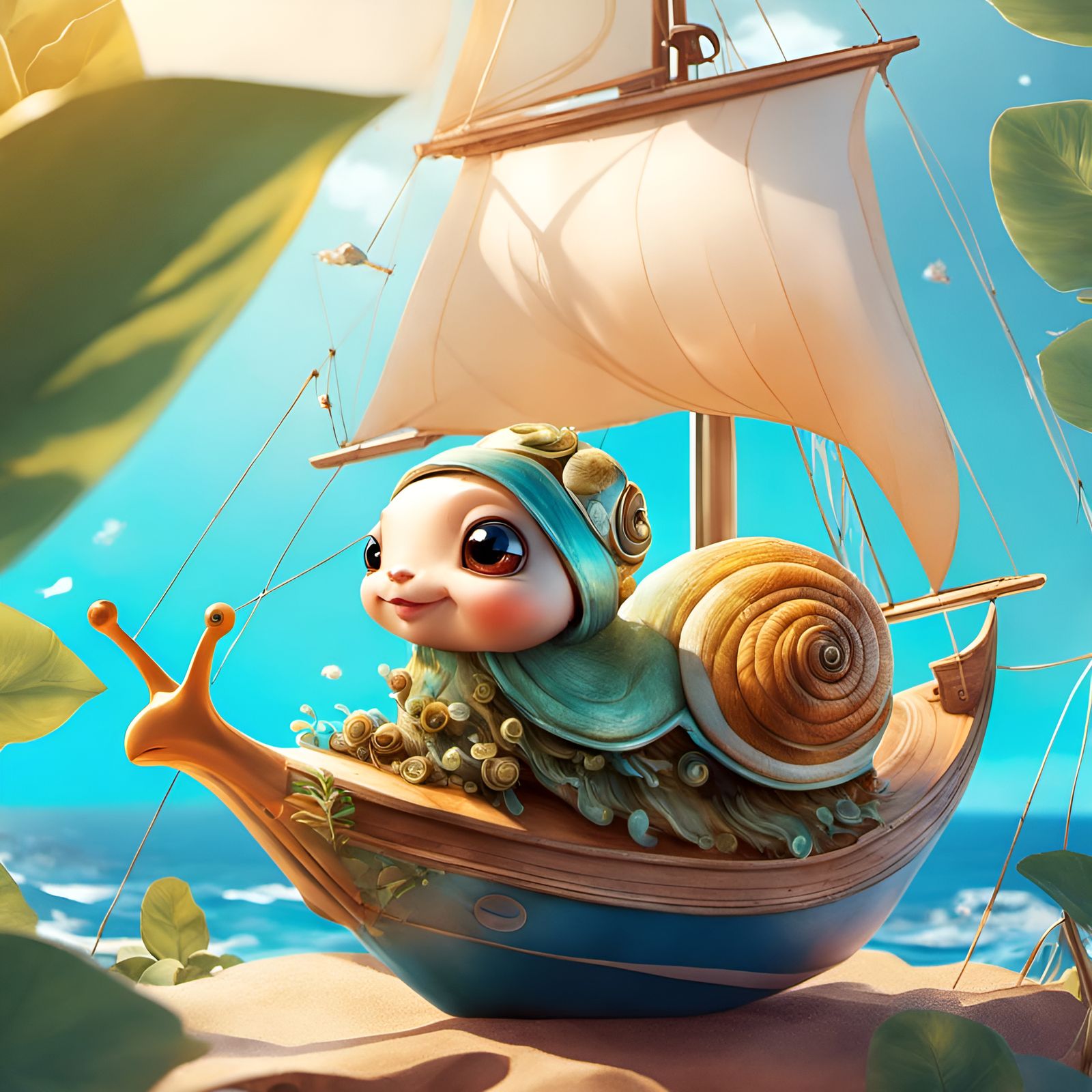 "Ahoy! I'm snailing!" - AI Generated Artwork - NightCafe Creator