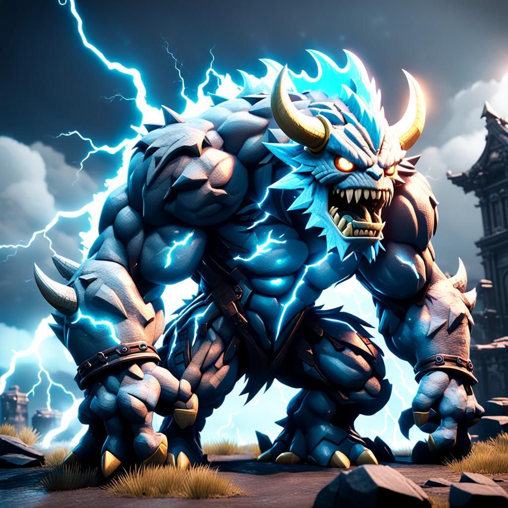 buff lightning monster - AI Generated Artwork - NightCafe Creator