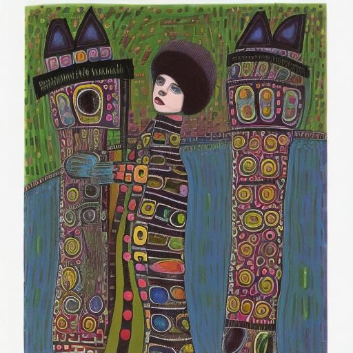 style Hundertwasser, dance lesson for a cat - AI Generated Artwork ...