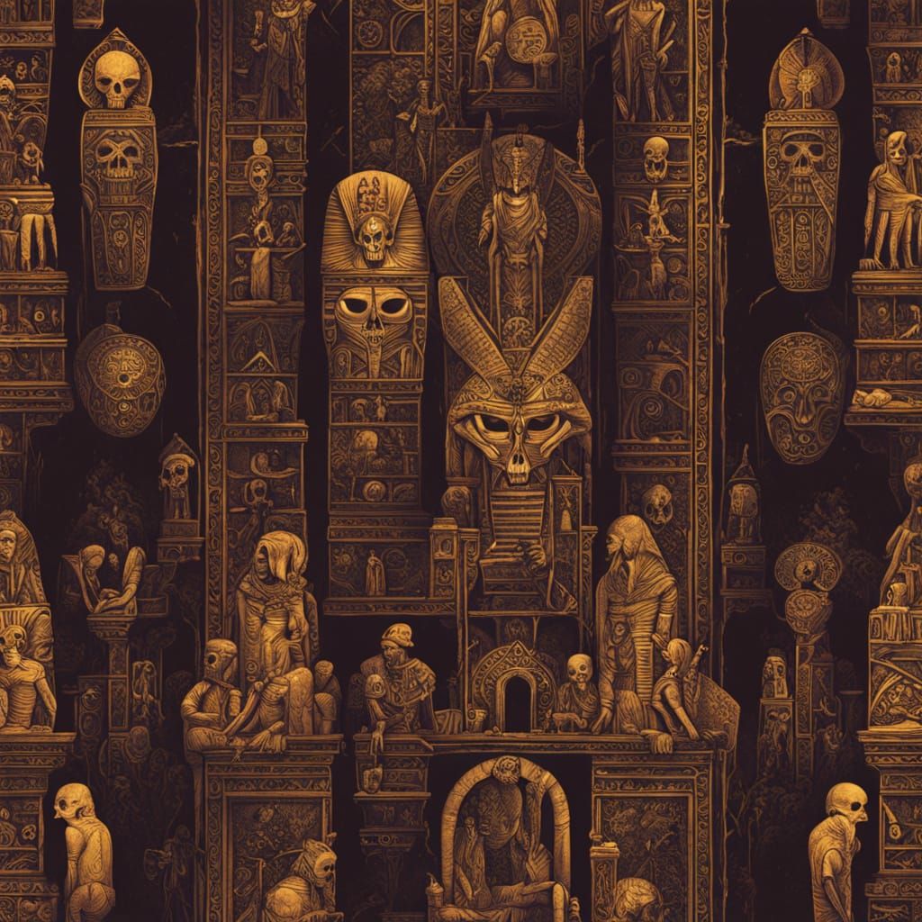 Cursed Egyptian City in Dark Fantasy Digital Art - AI Art