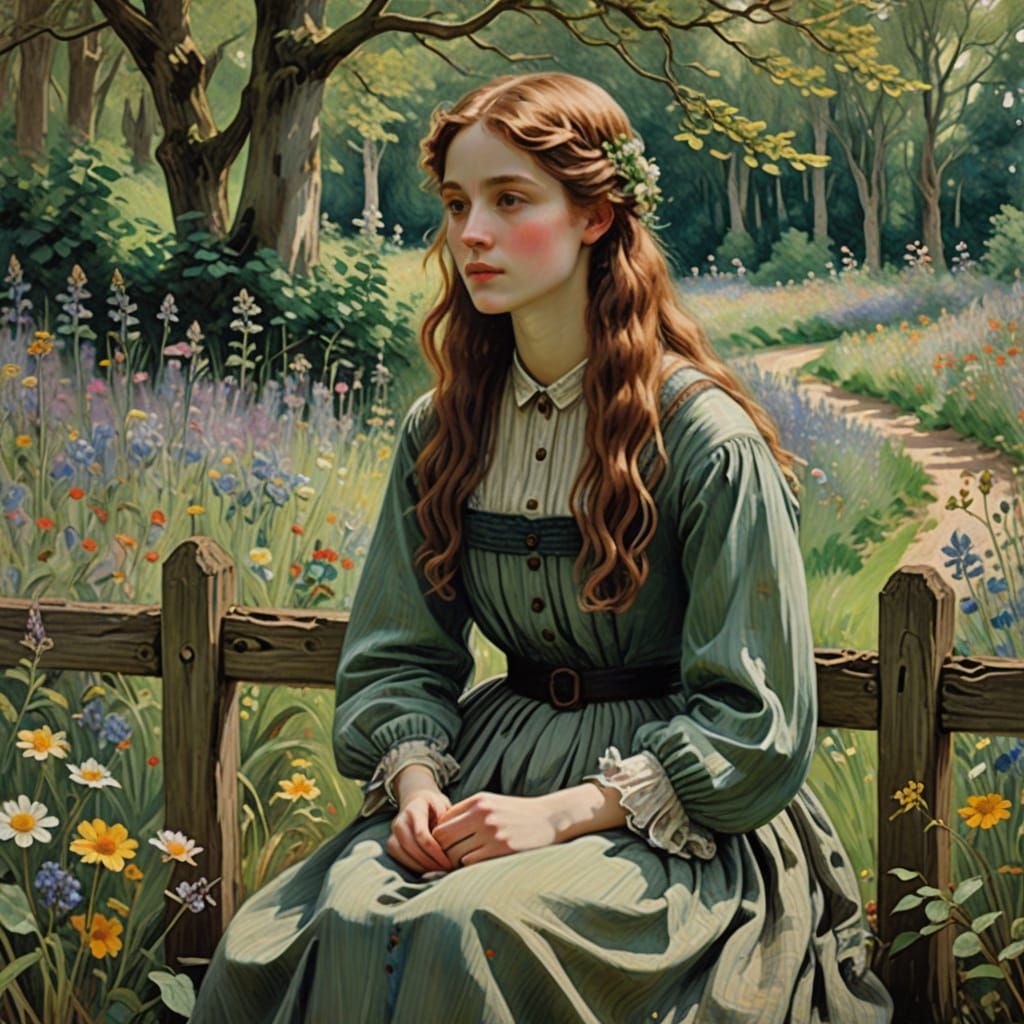 Amelia - Romantic French Countryside Scene with a Young Woma...