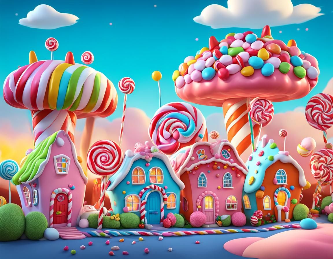 Adorable Candy Town - AI Generated Artwork - NightCafe Creator
