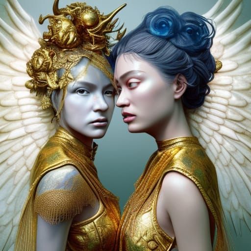 Saint vs Sinner - AI Generated Artwork - NightCafe Creator