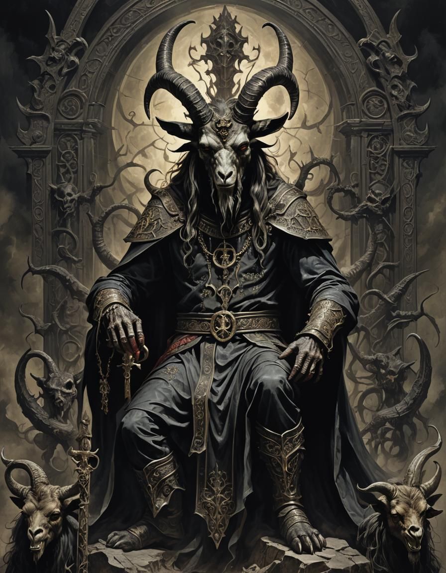 religious gothic medieval art goat demon - AI Generated Artwork ...