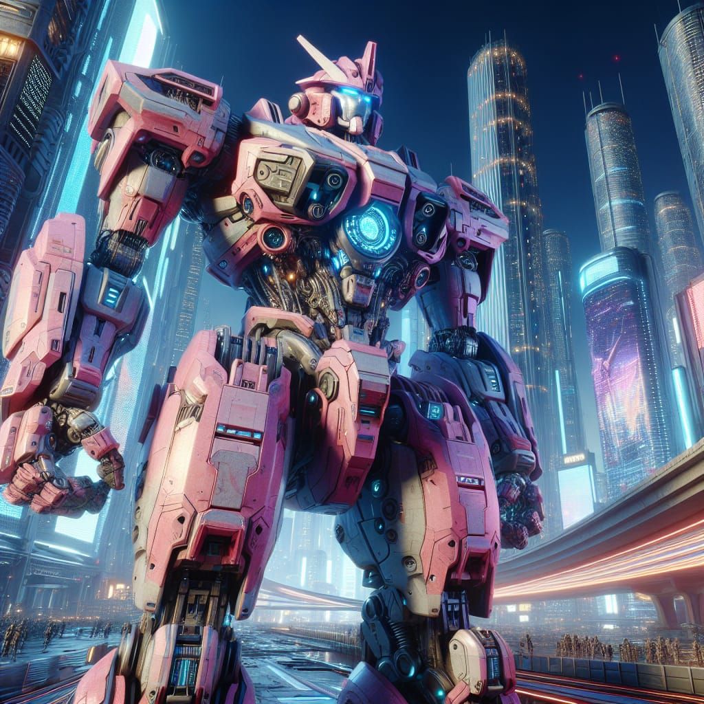 Mecha ( Pink Transformer ) - AI Generated Artwork - NightCafe Creator