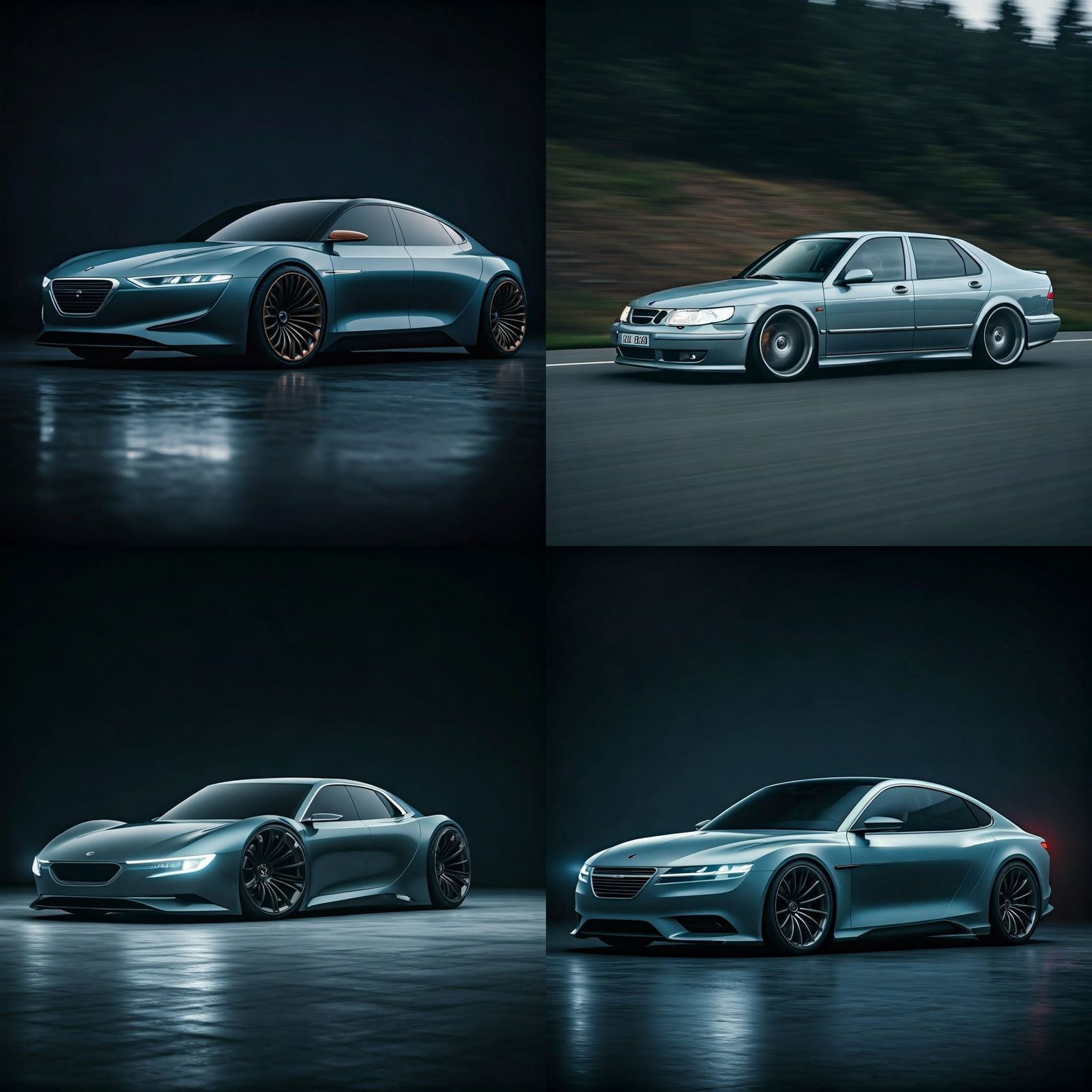 SAAB 9-10 Aero Futuristic Roadster - AI Art