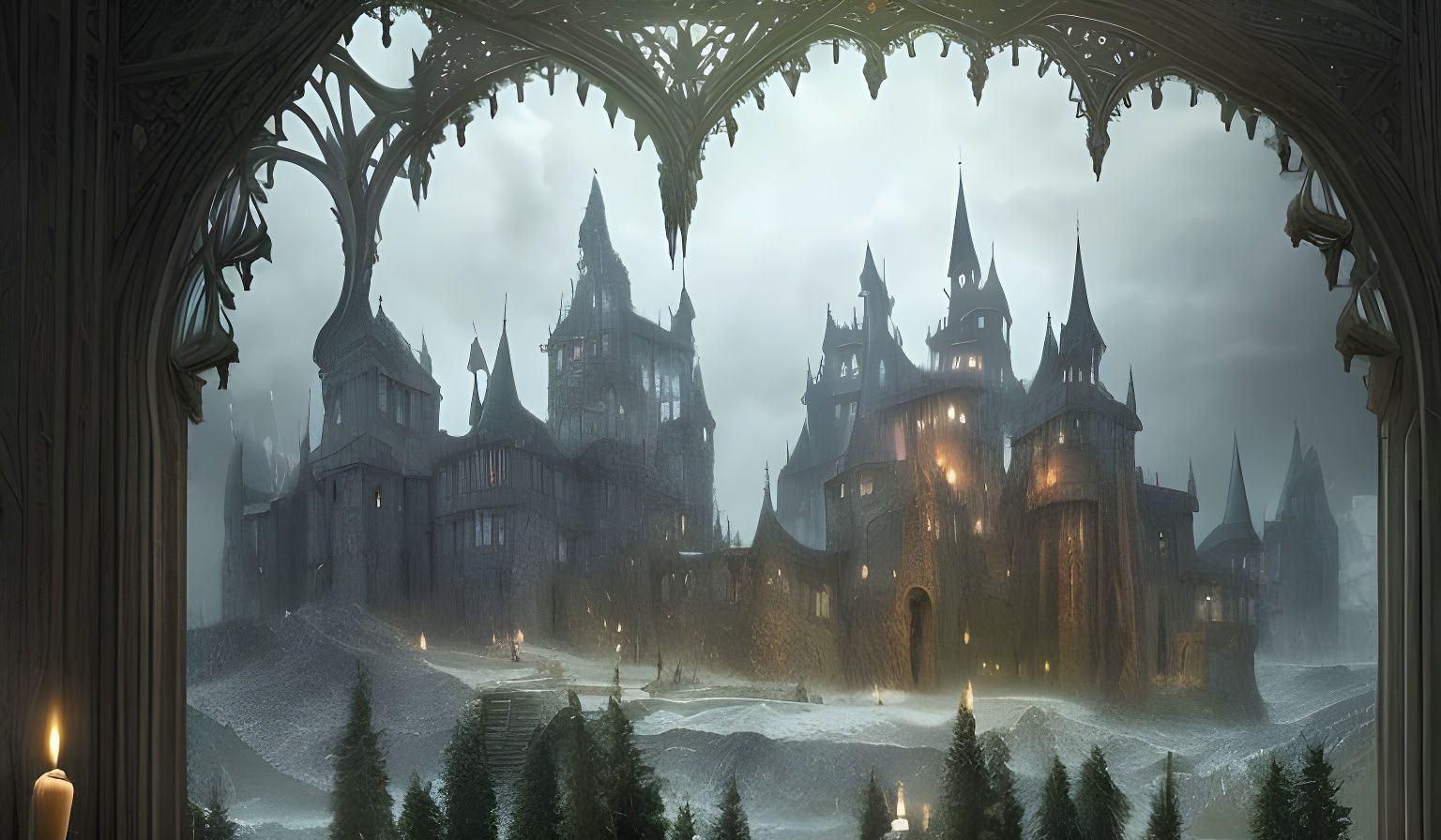 dark fantasy castle - AI Generated Artwork - NightCafe Creator