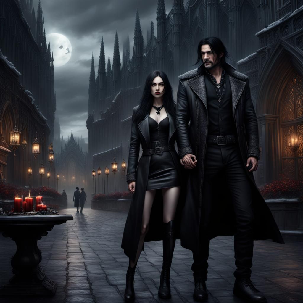 Goth couple - AI Generated Artwork - NightCafe Creator