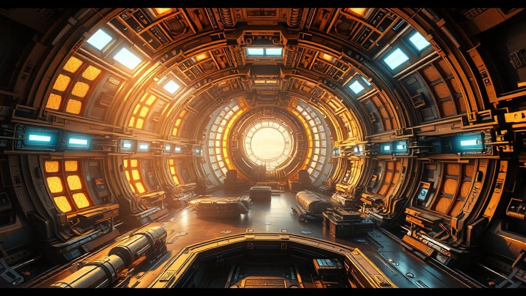 Dyson Bridge Interior in Futuristic Style - AI Art