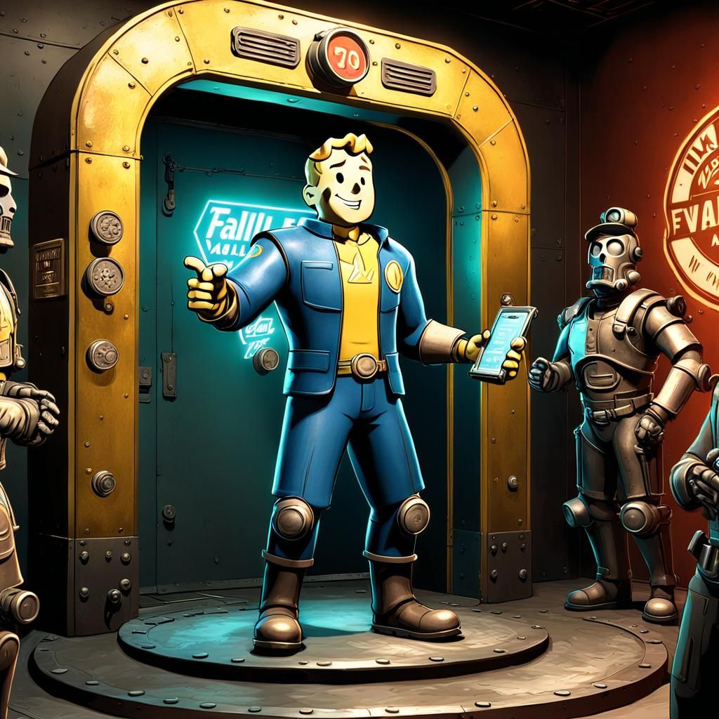 Fallout Series Vault Boy v1.1 - AI Generated Artwork - NightCafe Creator