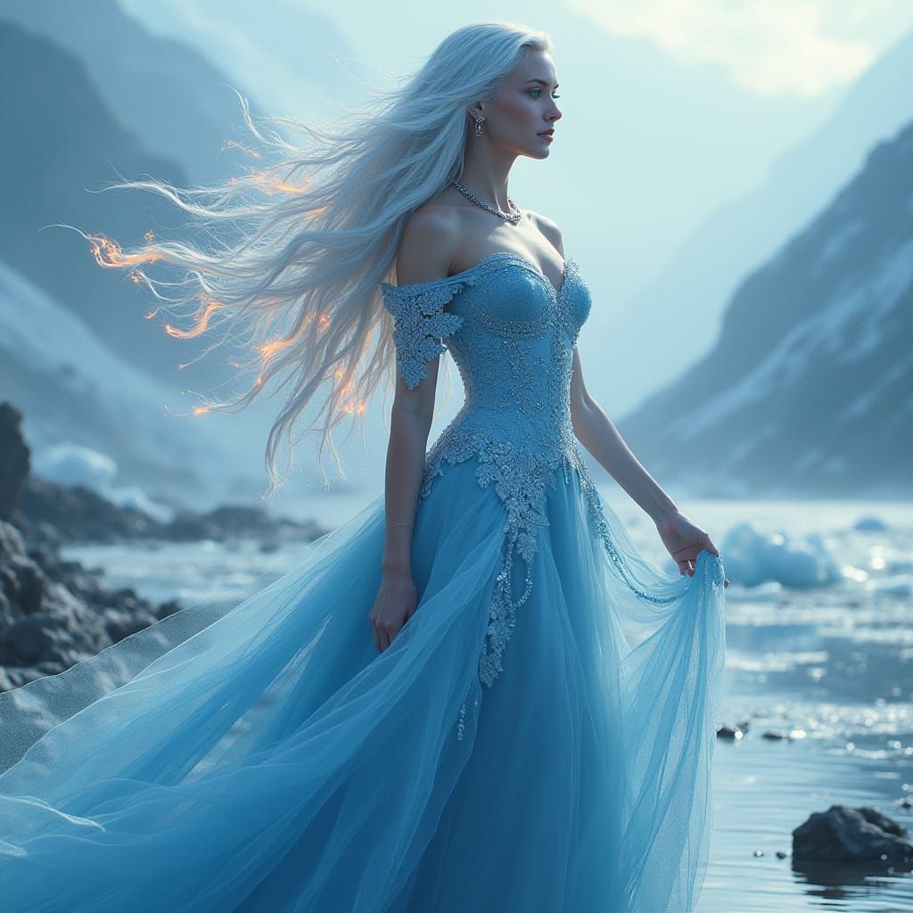Goddess of ice and fire - Ethereal Goddess Embodies Fire and...