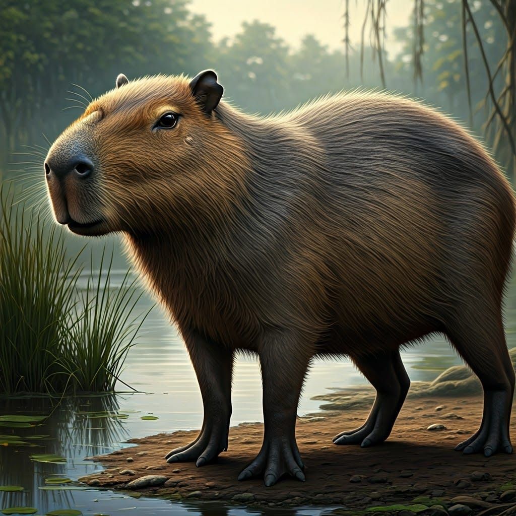 A highly detailed and realistic depiction of the extinct Pleistocene ...