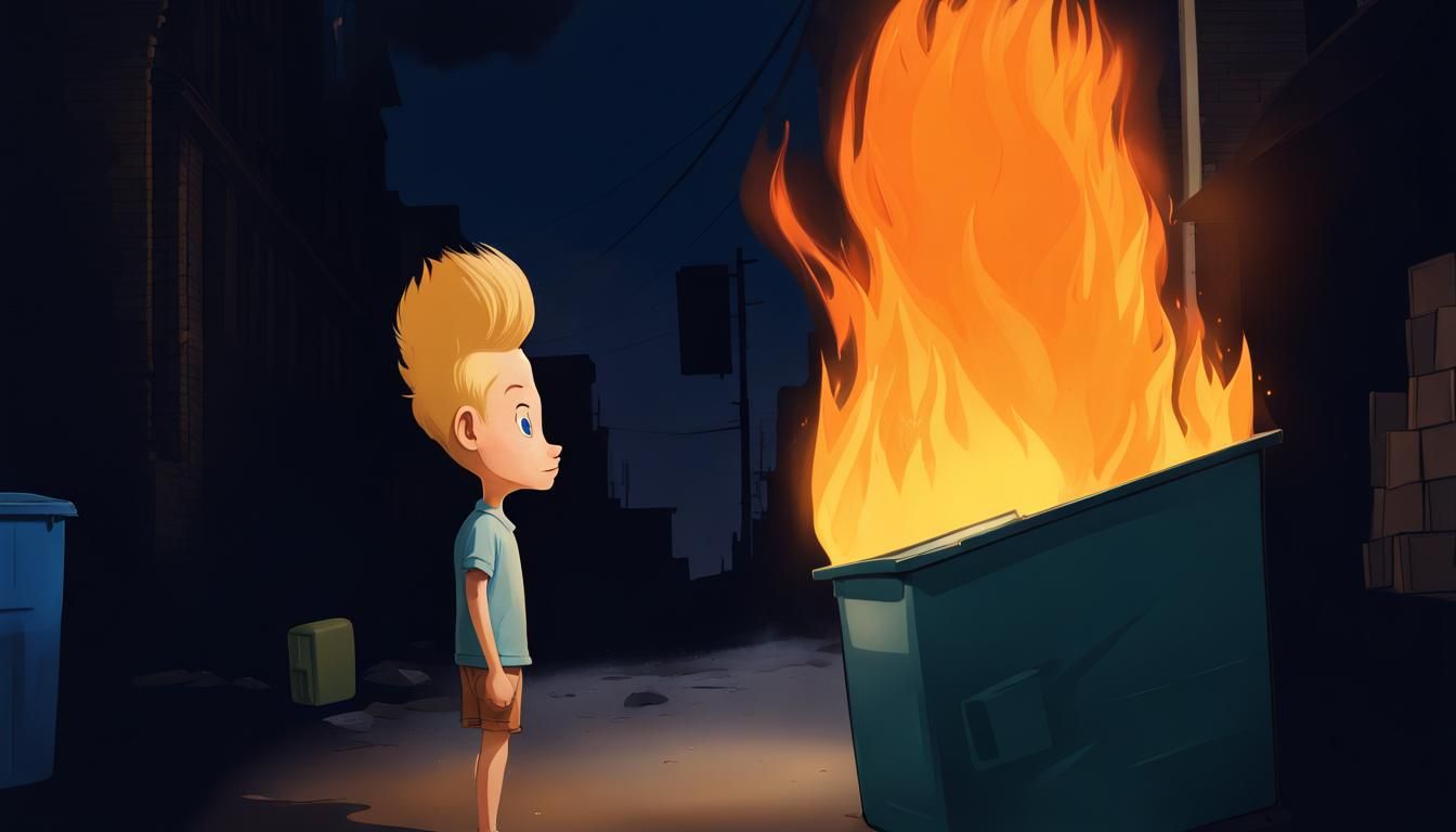 Beevis: Ffffire! Hehehe, FIRE! - AI Generated Artwork - NightCafe Creator