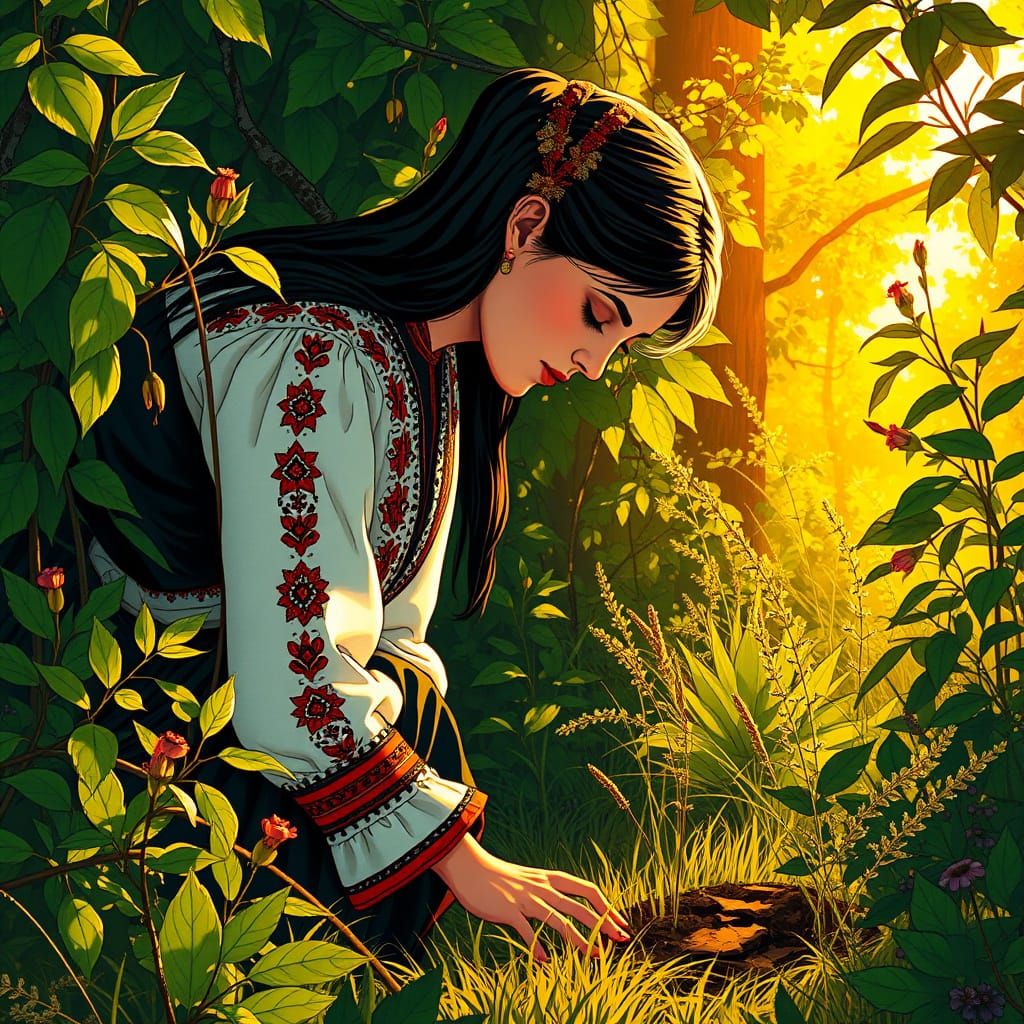 Baltic Goddess of Earth Honored in Vibrant Folk Ar... - AI Art