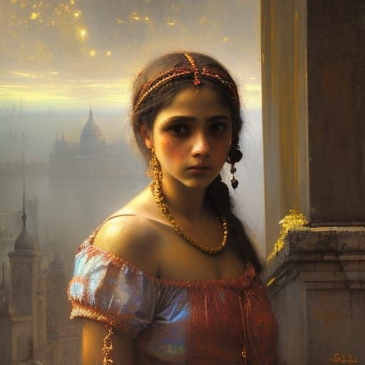 Gypsy girl from Water city - AI Generated Artwork - NightCafe Creator