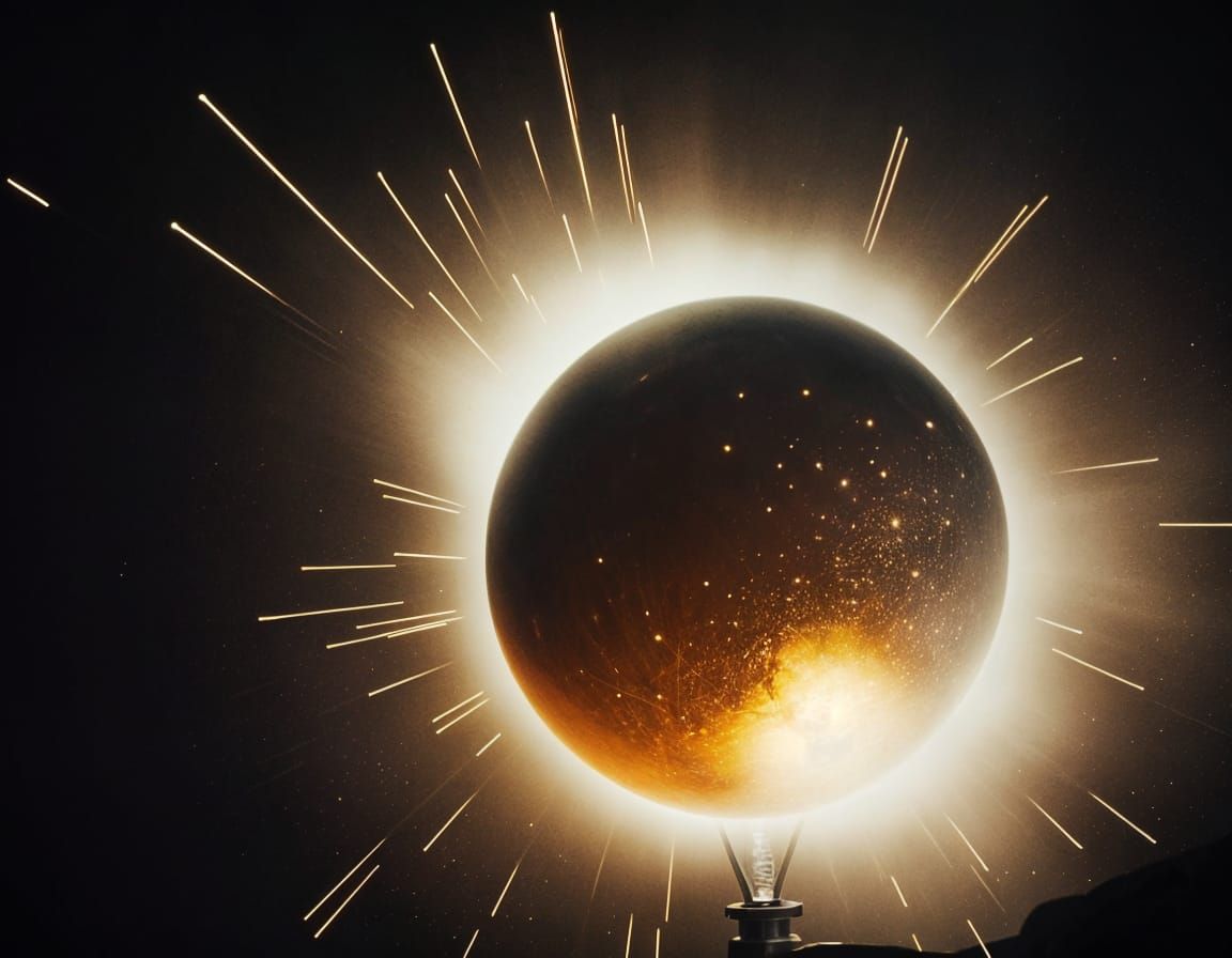 Vintage Sodium Light Casting Hazy Glow in Dusty At... - AI Art