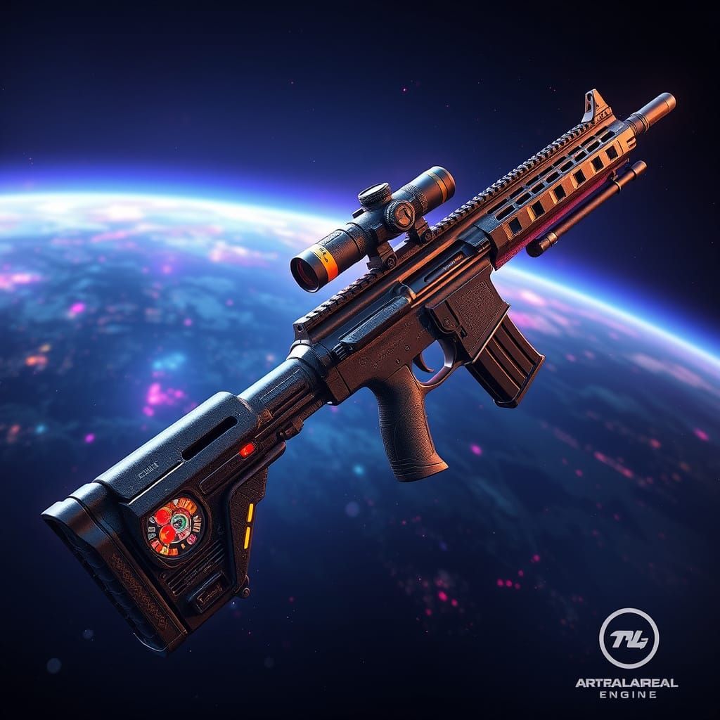 Futuristic rifle - Epic Cyberpunk Rifle Concept Art