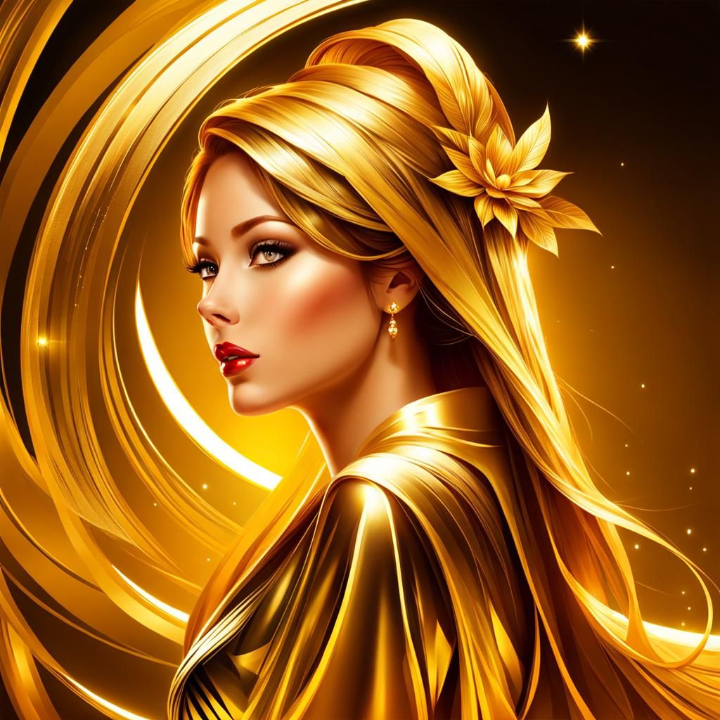 beautiful golden girl - AI Generated Artwork - NightCafe Creator