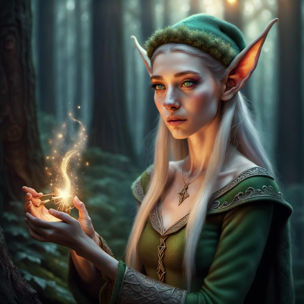 portrait of an elf casting spells - AI Generated Artwork - NightCafe ...