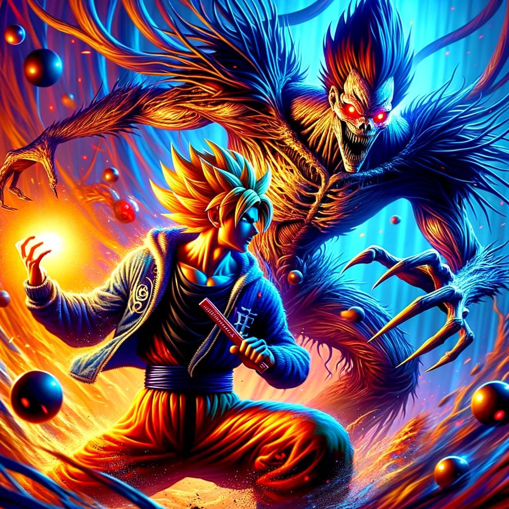 Soul Corruption Chronicles Goku vrs Ryuk - AI Generated Artwork - NightCafe Creator