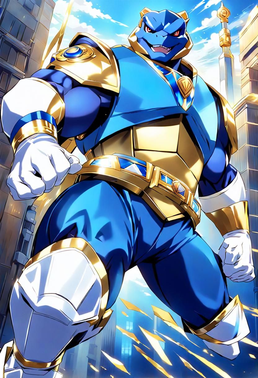 Giant Blue Turtle Ranger - AI Generated Artwork - NightCafe Creator