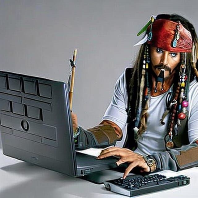 Jack Sparrow being a computer hacker - AI Generated Artwork - NightCafe ...