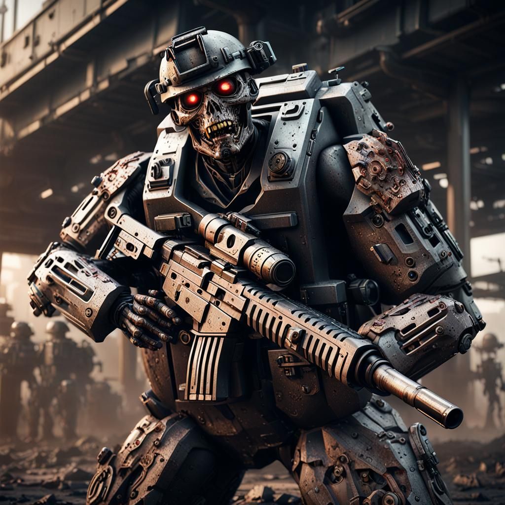 USA marines turned zombie posing for magazine photo. - AI Generated ...