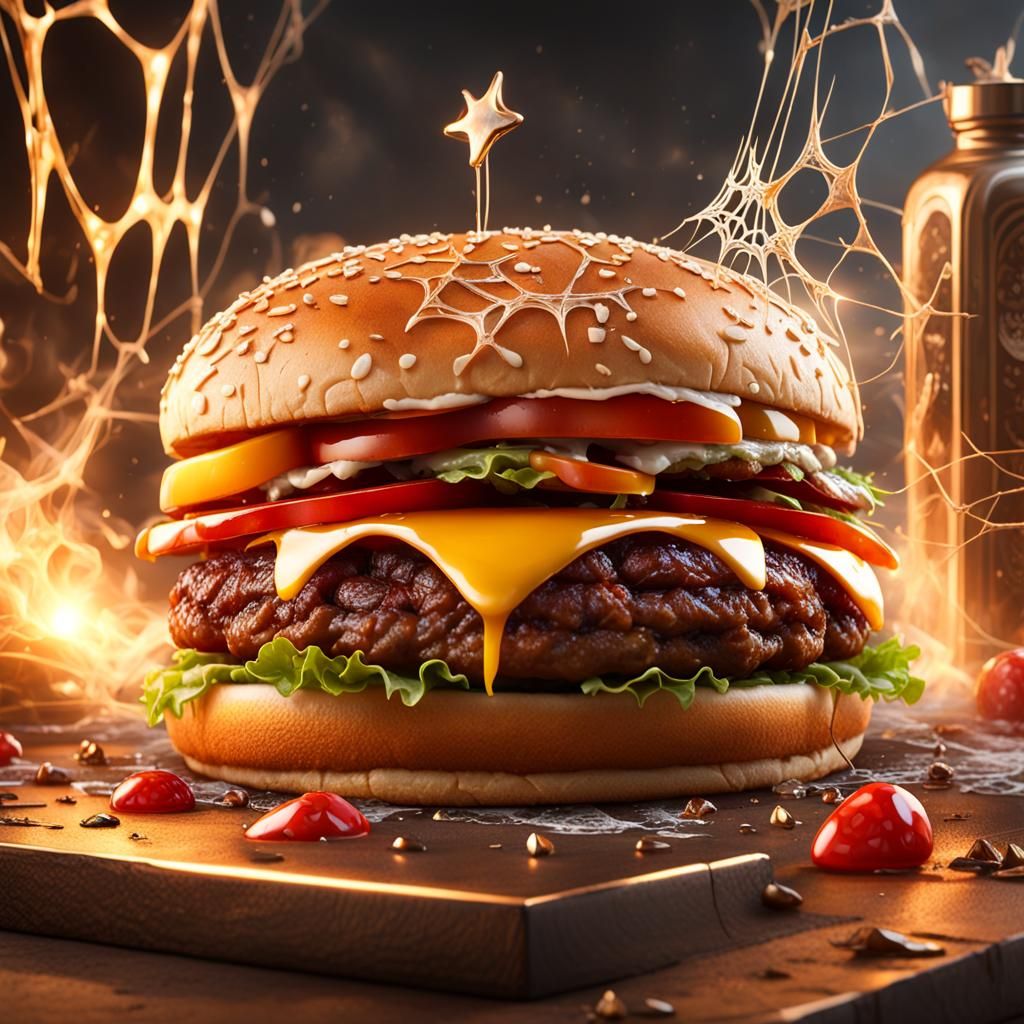 Spiderman style Burger - AI Generated Artwork - NightCafe Creator