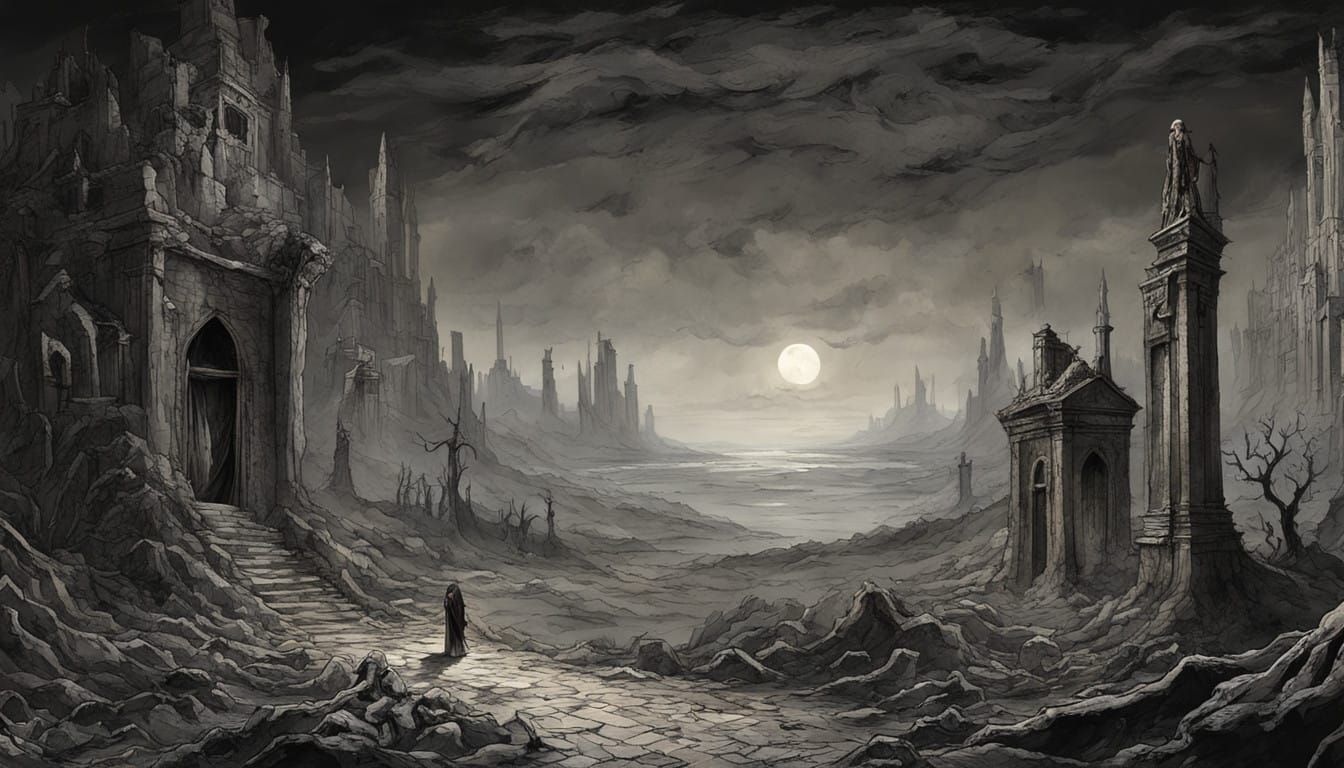 Ethereal Nightmare Emerging from Abandoned Cyclope... - AI Art