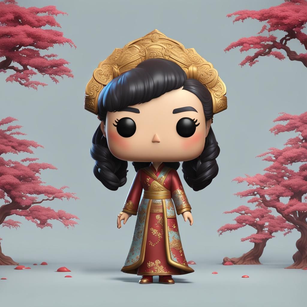 Funko pop Asian rich smiling fair lady - AI Generated Artwork ...
