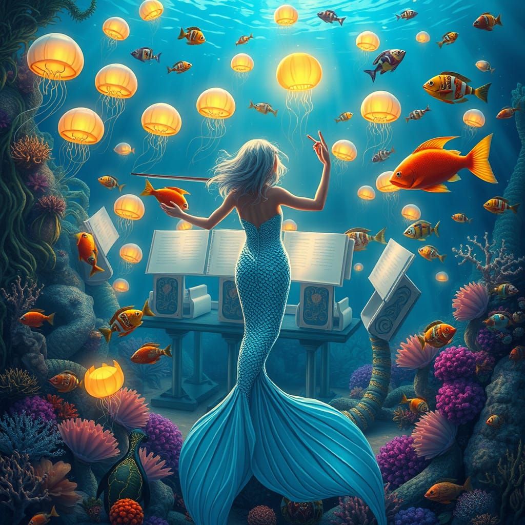 An underwater symphony orchestra - Mermaid Conductor Leads ...