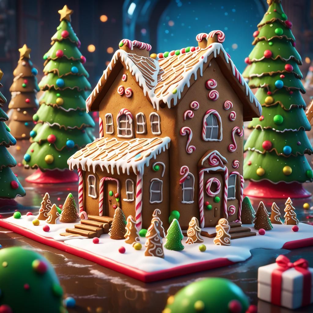 Gingerbread House - AI Generated Artwork - NightCafe Creator