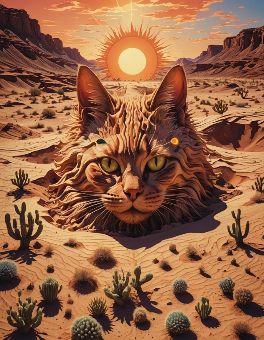 Sand cats. They come out of nowhere, man. - AI Generated Artwork ...