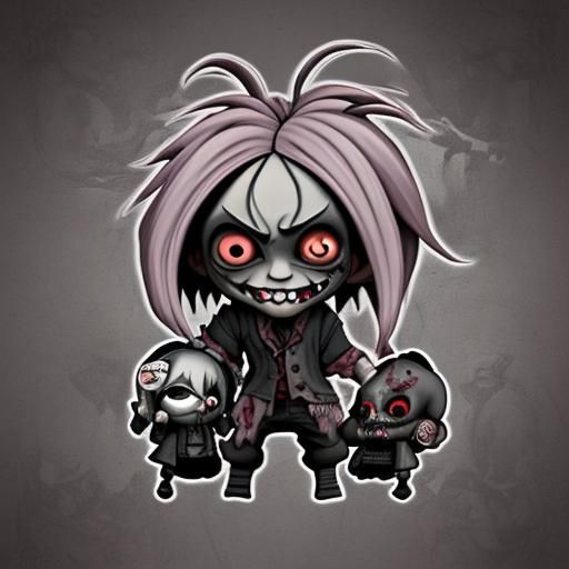 Scary pear with the appearance of a zombie with a pendulous eye ...