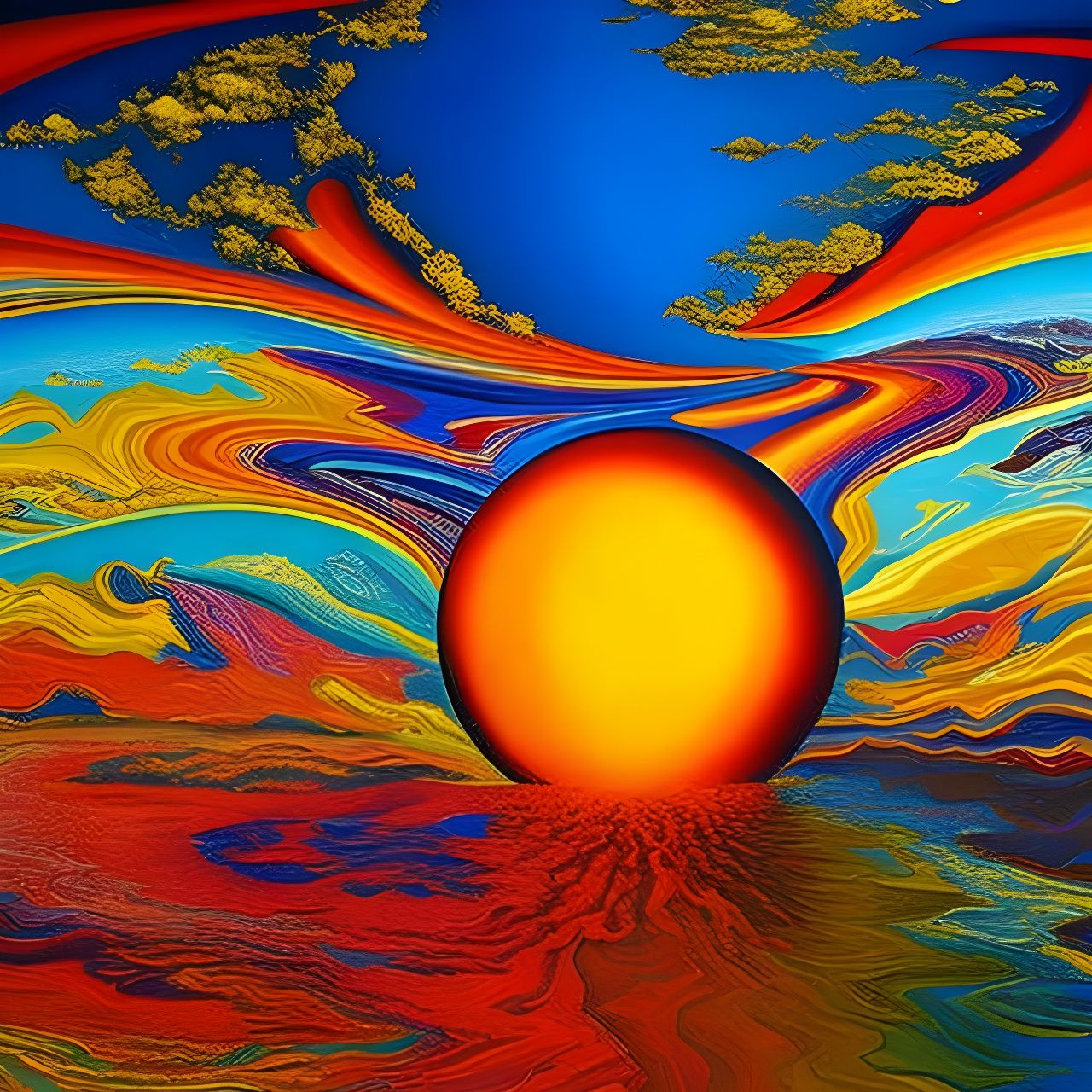 Psychedelic Sunset - AI Generated Artwork - NightCafe Creator