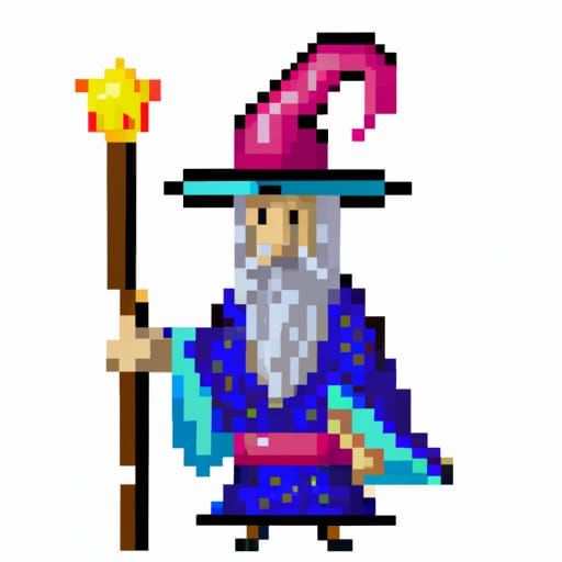 wizard character, pixel art, pixel art style, 64x64, 64x64 size ...