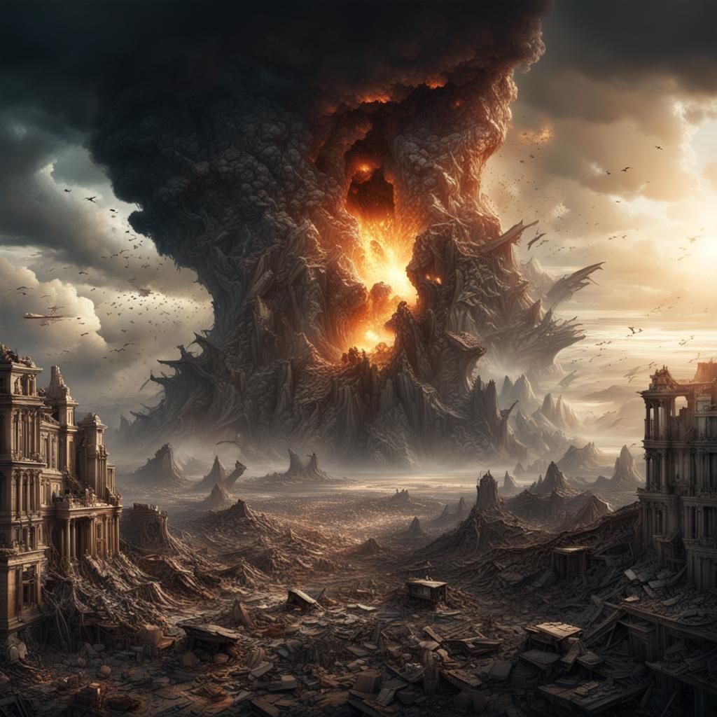 the destruction of the earth - AI Generated Artwork - NightCafe Creator